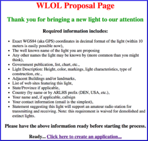 WLOL Proposal Webpage – Amateur Radio Lighthouse Society